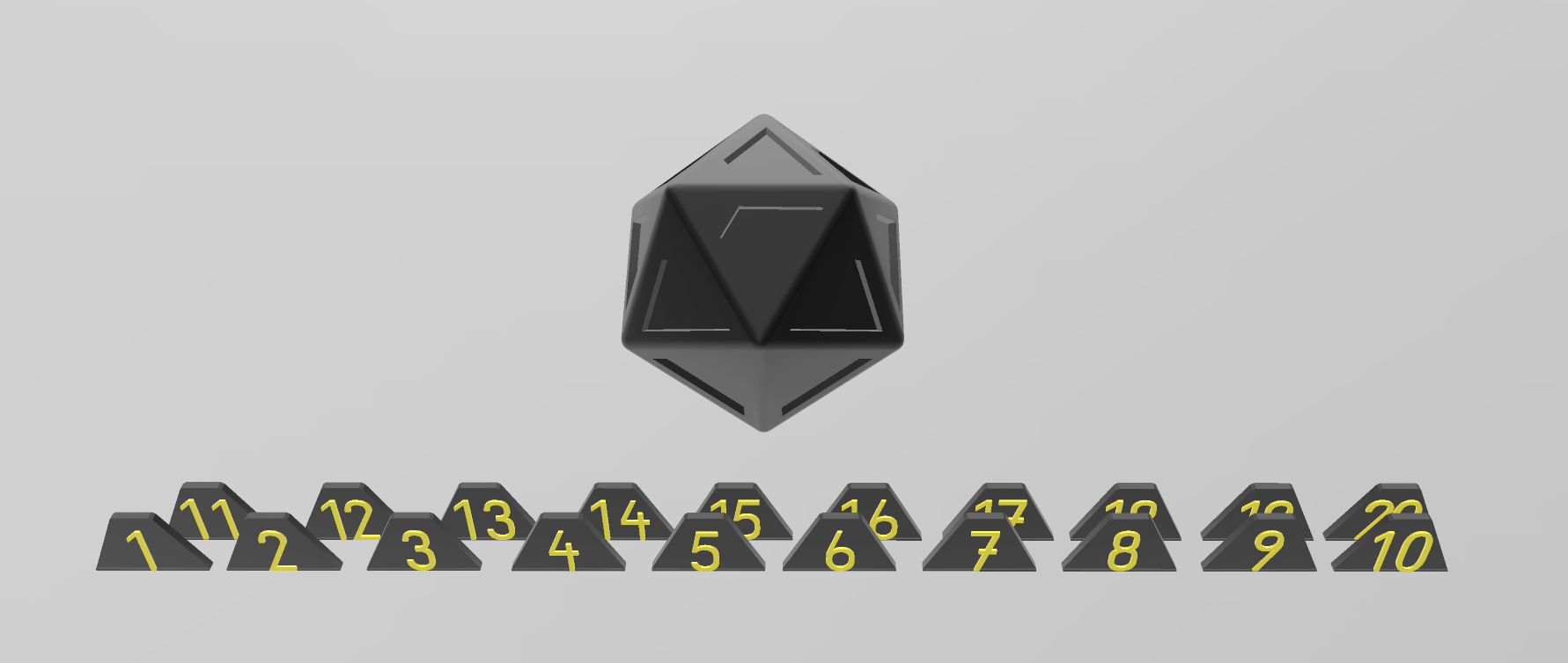 20 Sided Dice (normal font) - tactiles.eu