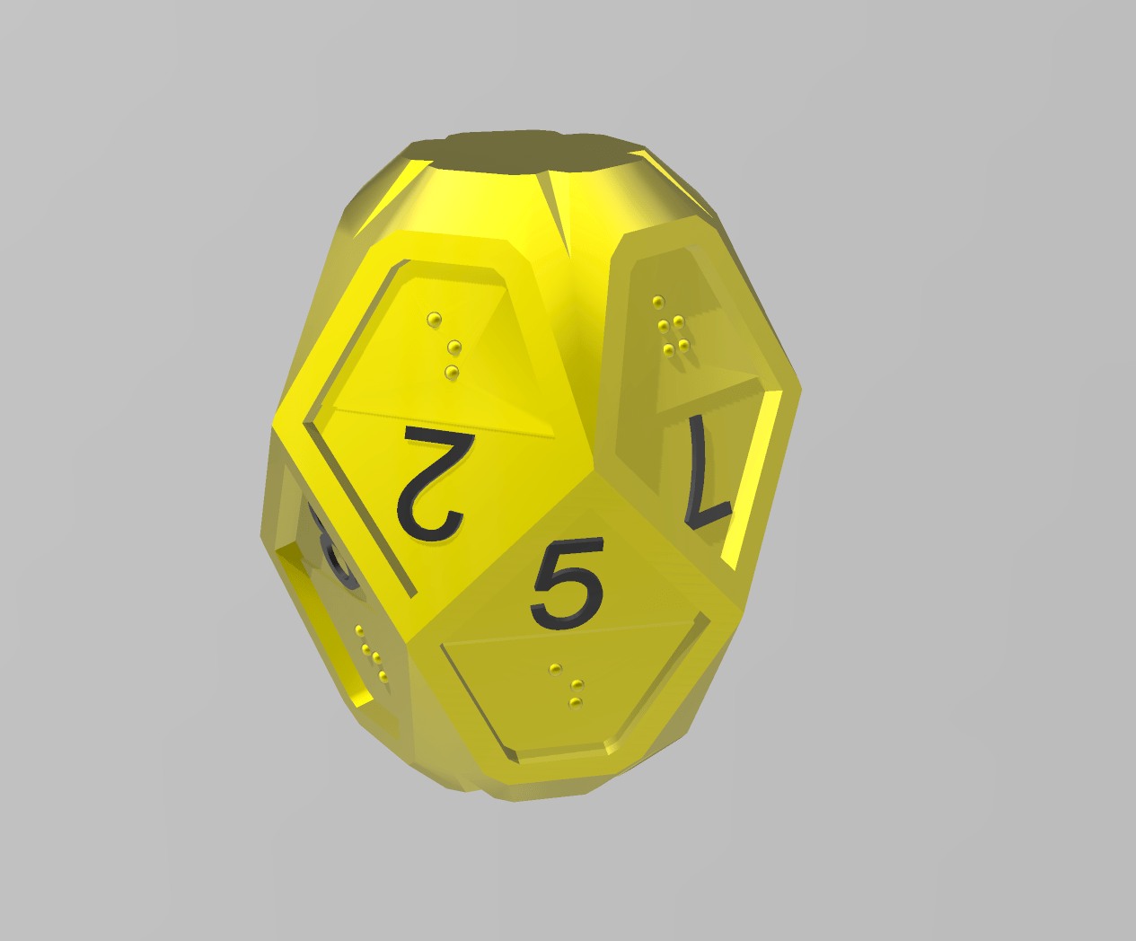 10 sided Dice (0-9) Combination of normal font and braille - tactiles.eu
