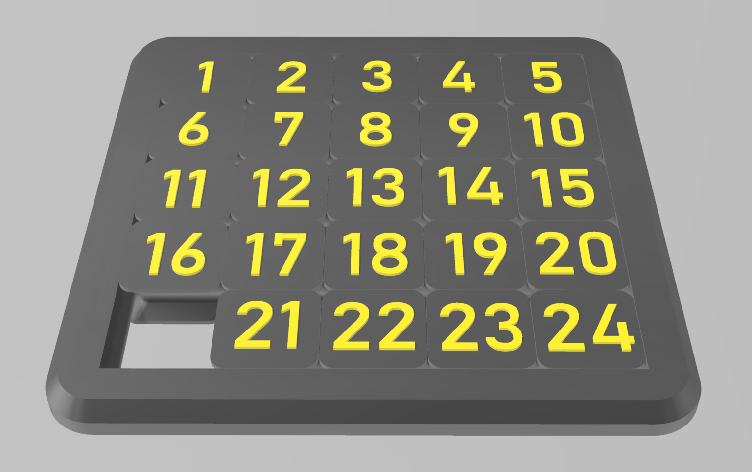 Sliding Puzzle with Numbers 1-24 - tactiles.eu